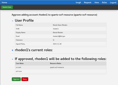 IDM — Approving a Request | HPC @ LLNL